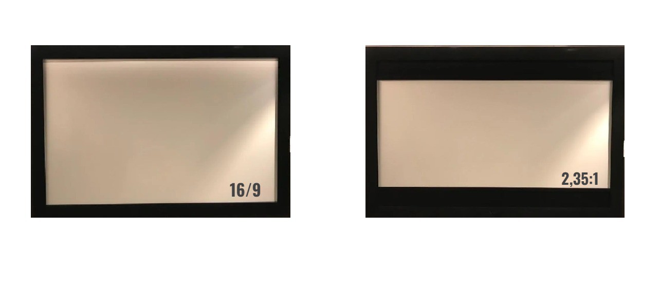 Tela Fixa De Duplo Formato Horizontal 16:9 - 130" > 2.35:1 - 123 ...