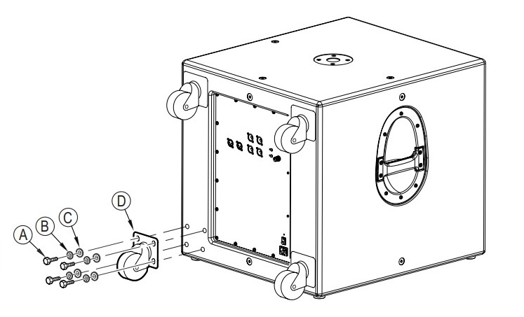 Kit De Rodízios Para Subwoofers Mackie HD1801 ACCCK100 - Brug Áudio ...