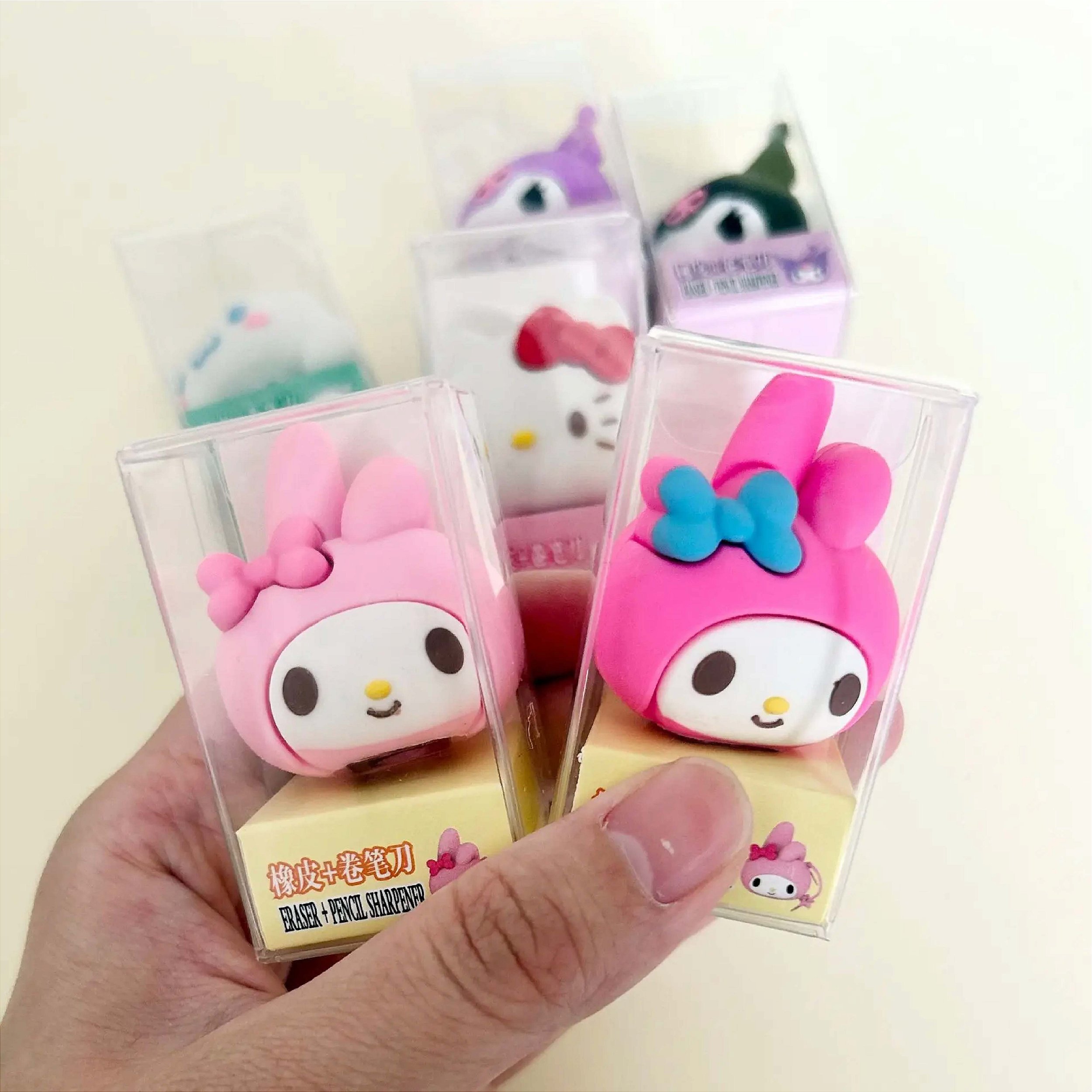 Apontador e Borracha Personagens turma Sanrio, Hello Kitty, Kuromy My ...