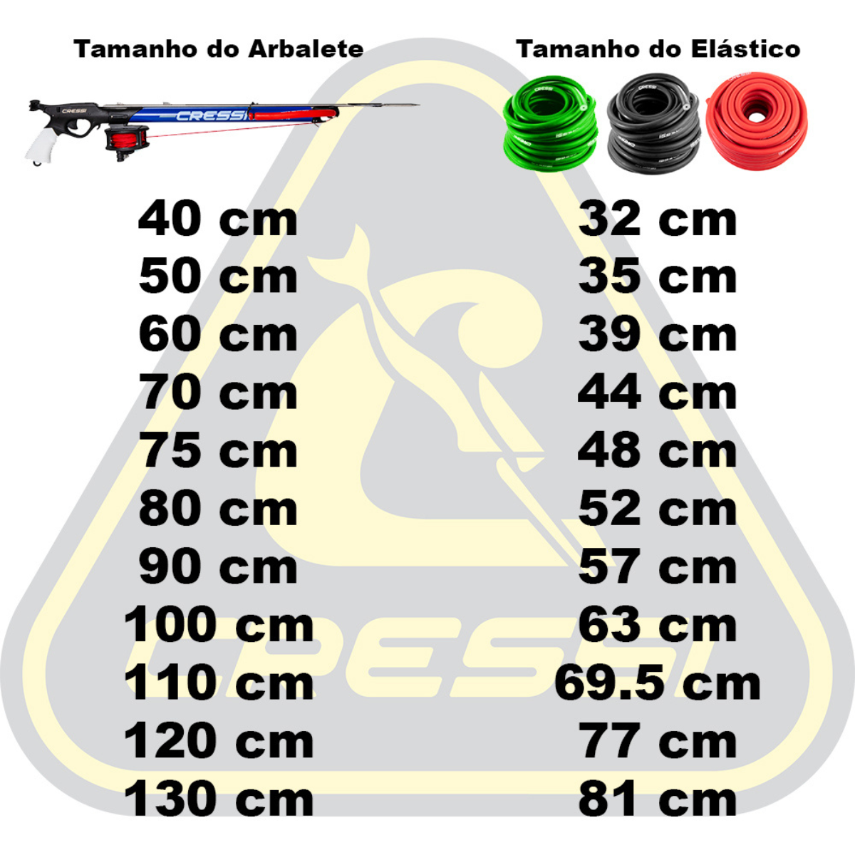 Arbalete Cressi Comche Pro Due 16mm - Vermelho - ILHA DA PESCA