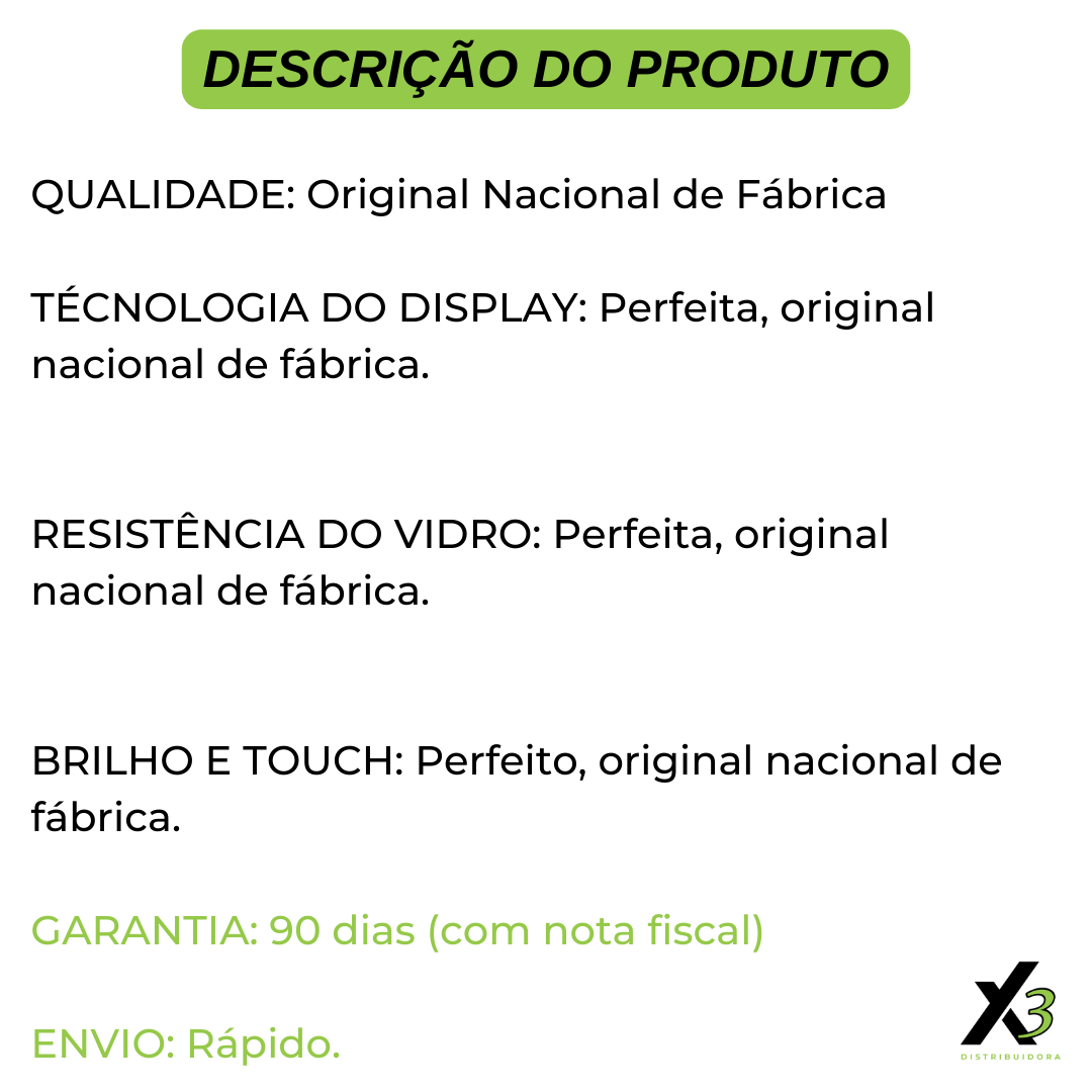 FRONTAL TELA DISPLAY SAMSUNG J7 PRIME (G610) ORIGINAL NACIONAL - X3 ...