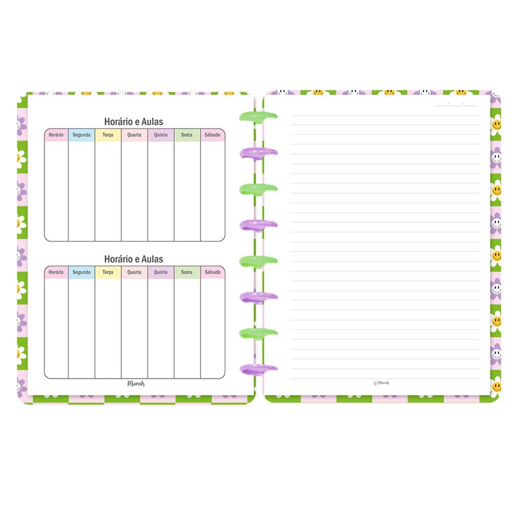 Caderno de discos Inteligente Basic Smile Lilac - - Moreih Paper