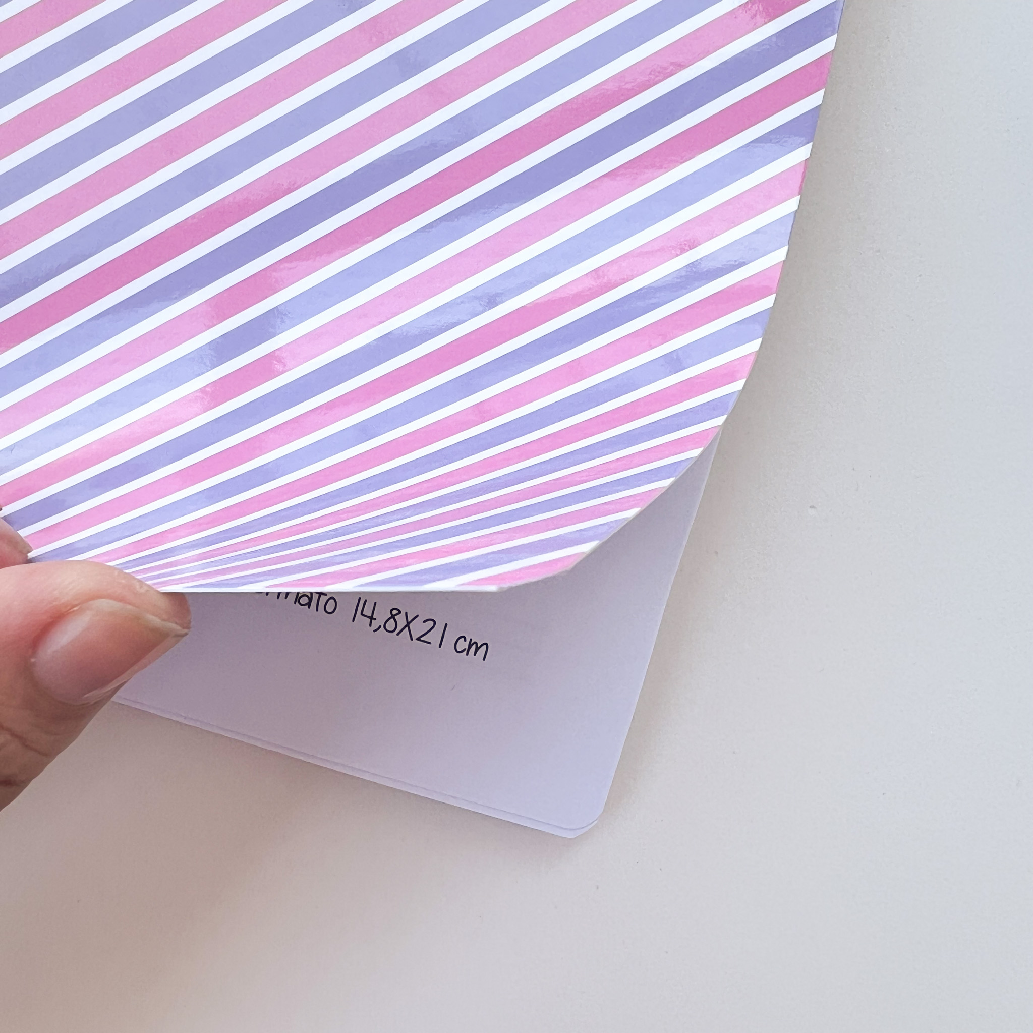 Caderno de discos A5 - Capa Flex - Listras Candy - Moreih Paper