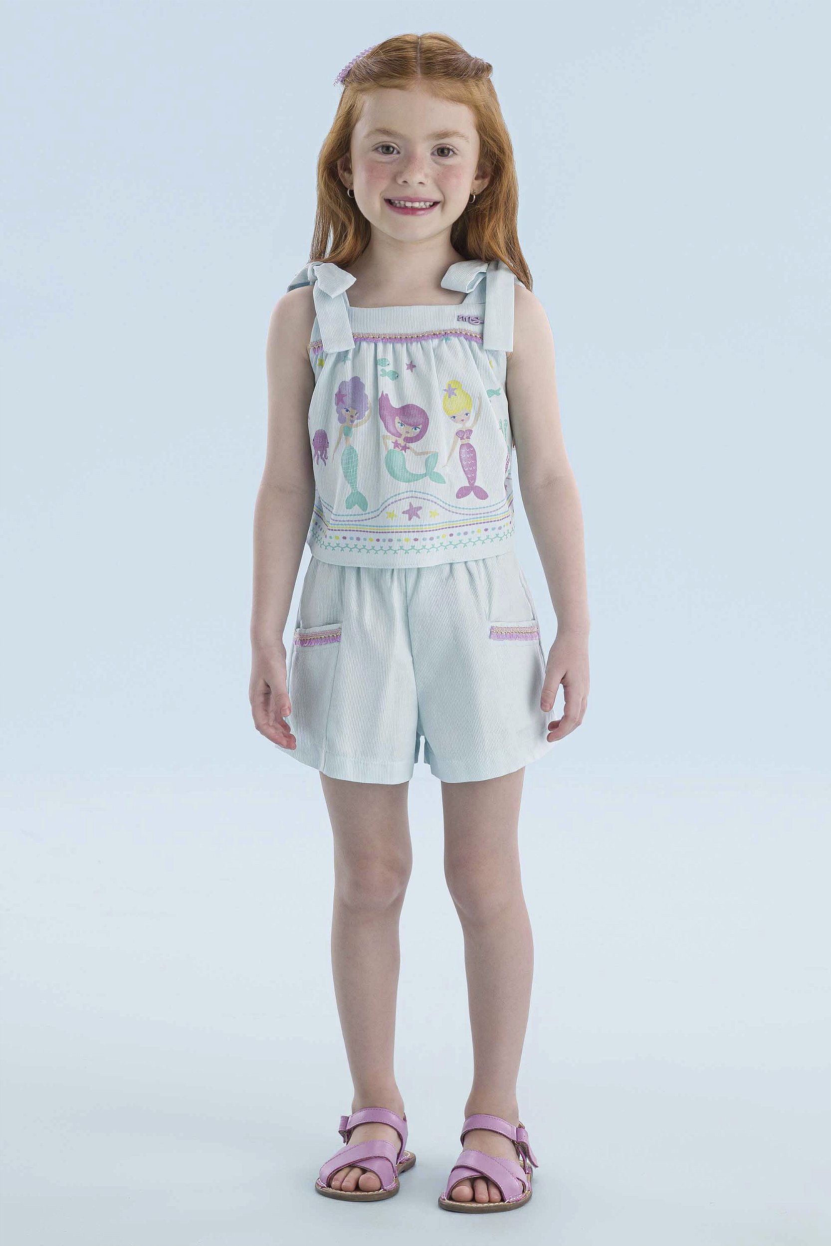 Conjunto Regata e Shorts Sereias Mon Sucré - Ju Baby Store