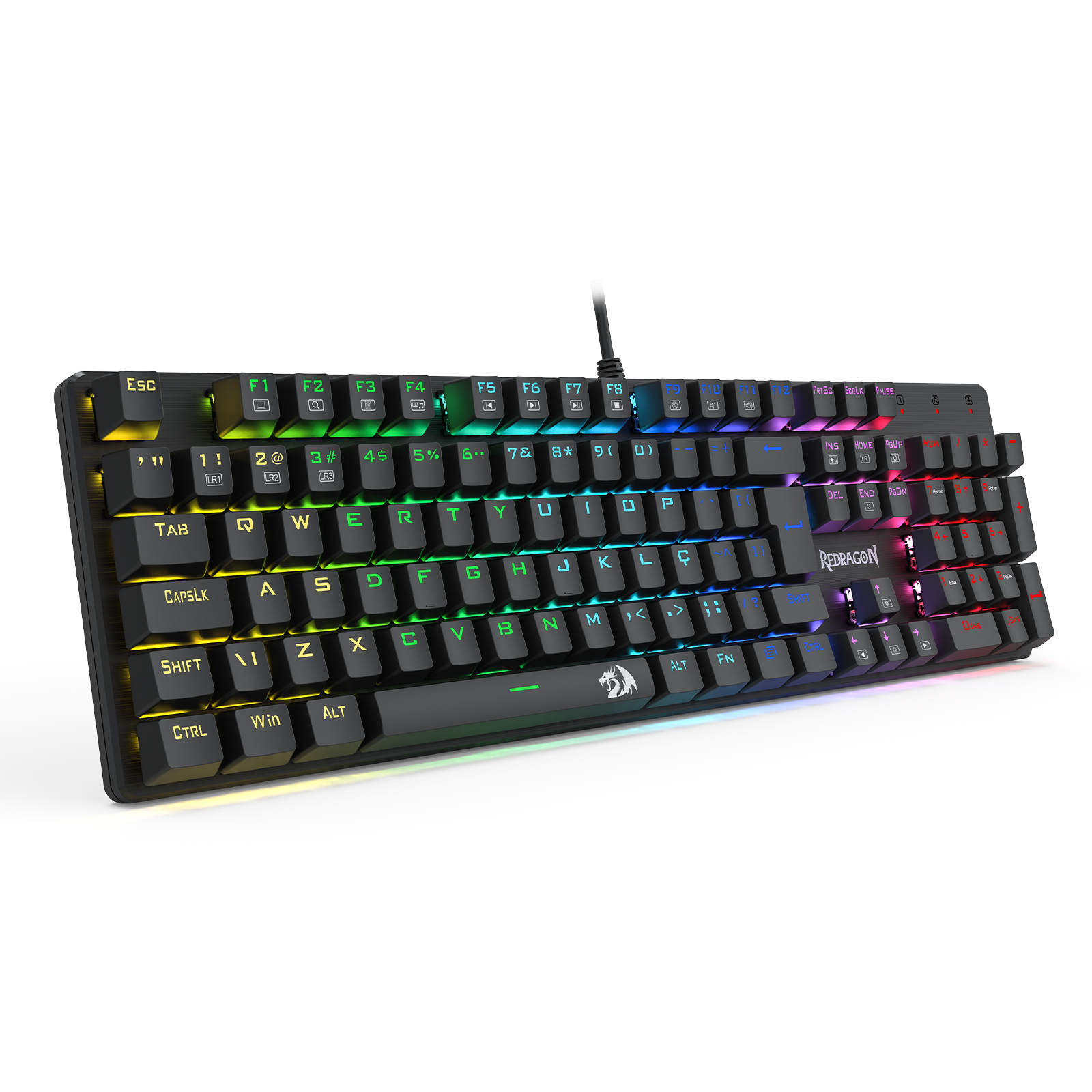 Redragon - Teclado Mecânico Gamer SINDRI Rainbow Preto - Switch Brown ...