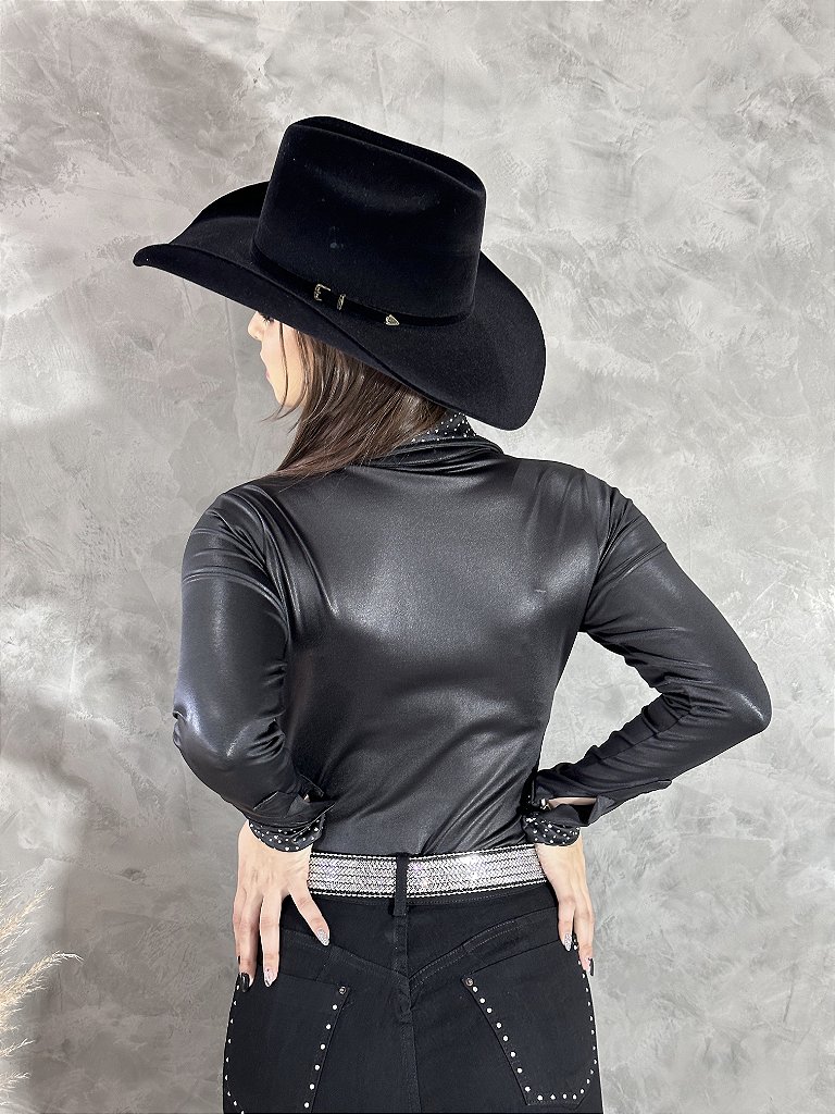 Body Camisa Cirrê Black Basic Texas Ranch - Texas Ranch Jeans