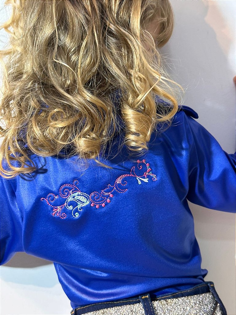 Body Camisa Infantil Blue Bordado Texas Ranch - Texas Ranch Jeans