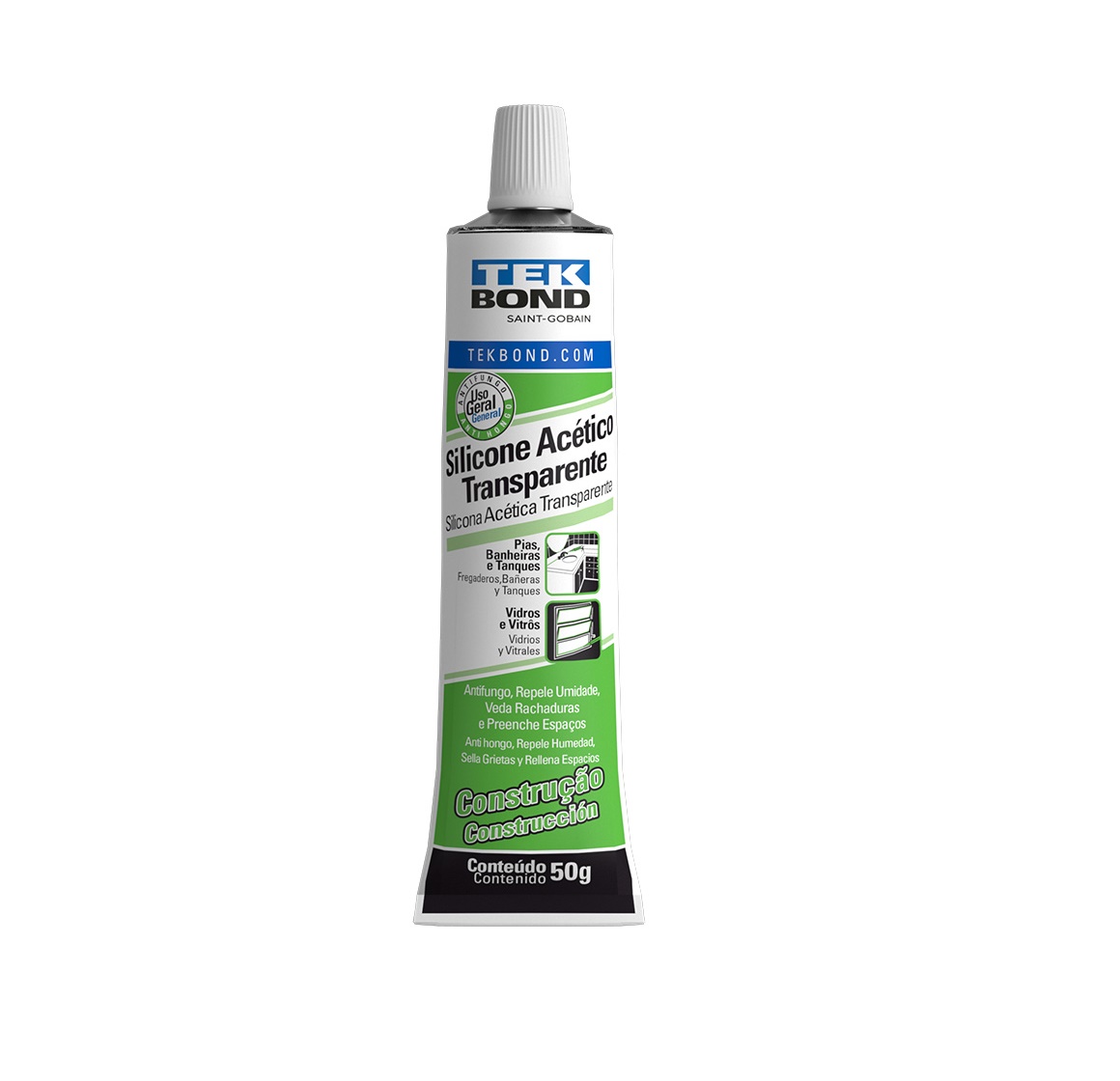 Silicone Acético Construção Transparente Tekbond - Himater | Loja de ...