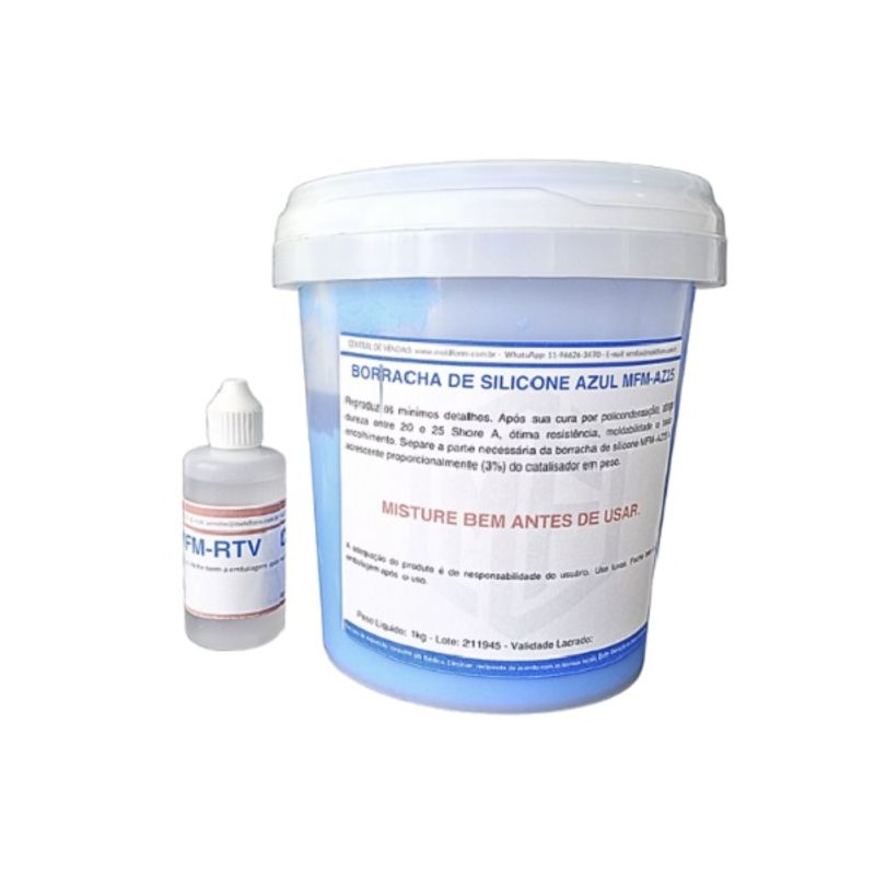 Silicone Azul p/ Fundir Resinas e PU MFM - 1,030 Kg | Qualidade e Dura ...