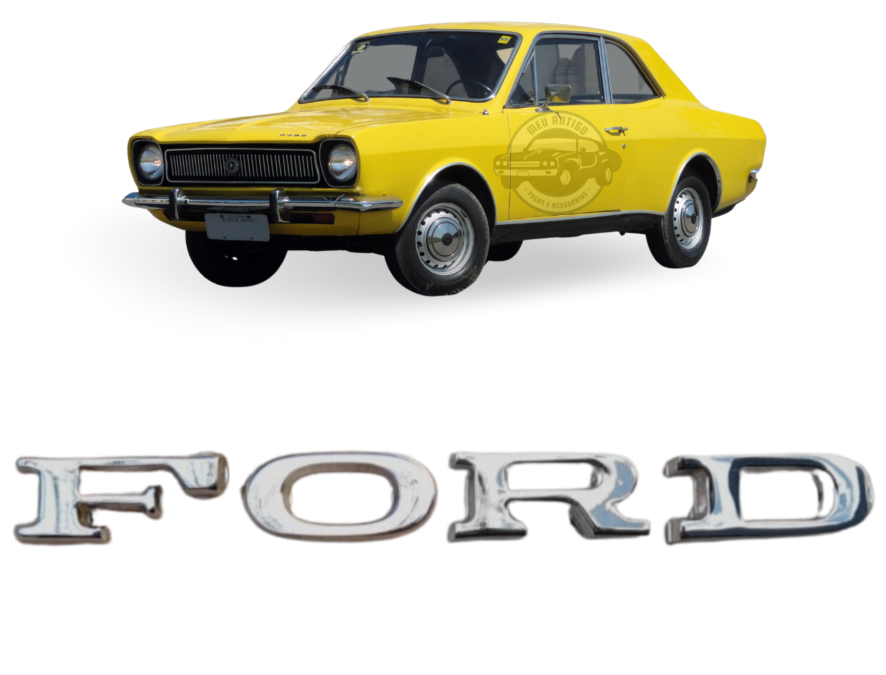 Emblema Letras Ford Corcel Belina Maverick Landau Capô Tampa - Meu ...
