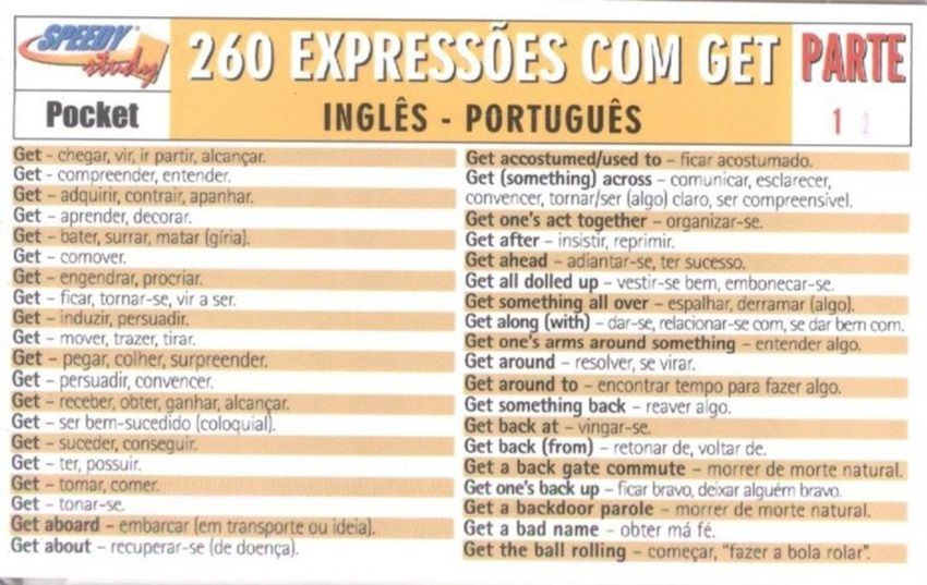 260 Expressões Com Get Parte 1 - Inglês - Português - Livraria ...