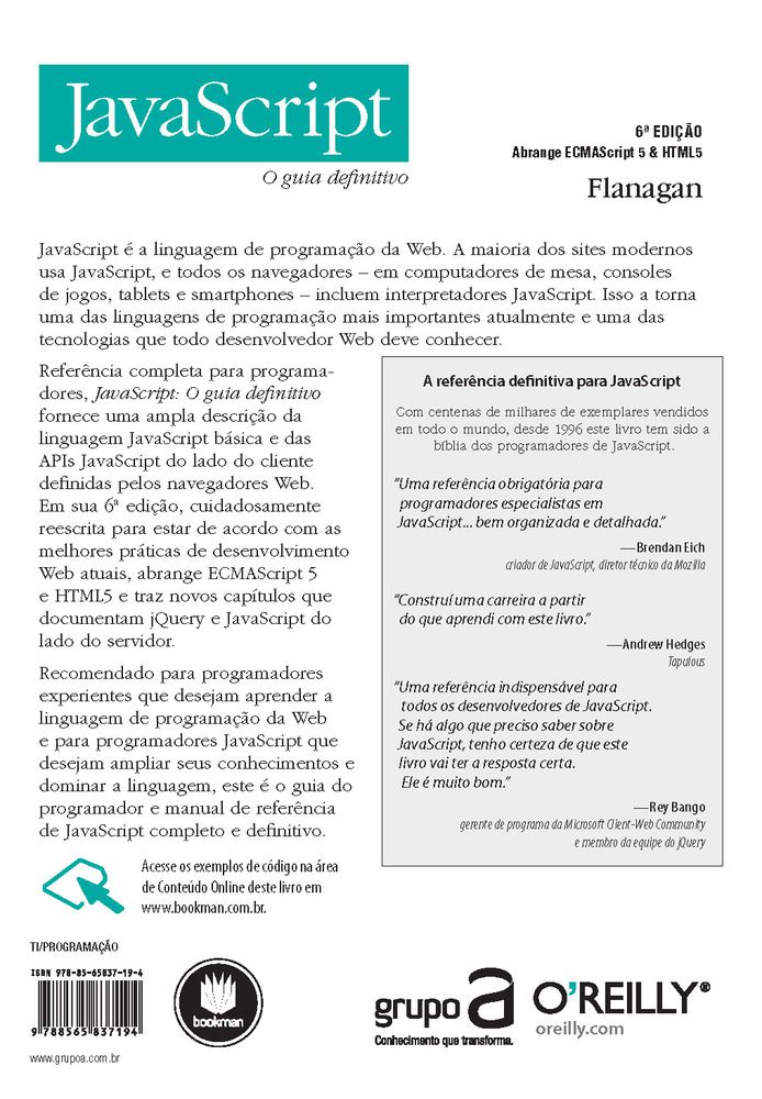 Javascript O Guia Definitivo 9788565837194 - Livraria Internacional SBS Javascript O Guia Definitivo 9788565837194 - Livraria Internacional SBS