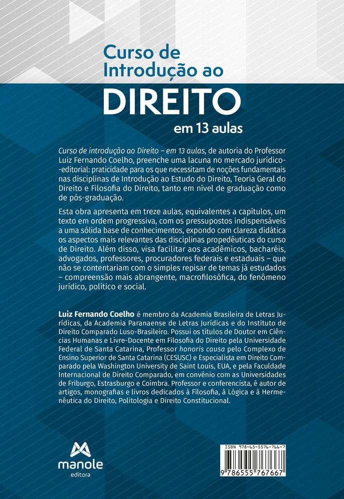Curso De Introdução Ao Direito Em 13 Aulas 9786555767667 - Livraria ...