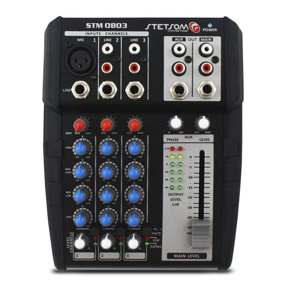Crossover Stetsom STM0803 3 Canais XLR P10 RCA 4 Bandas de Equalização ...