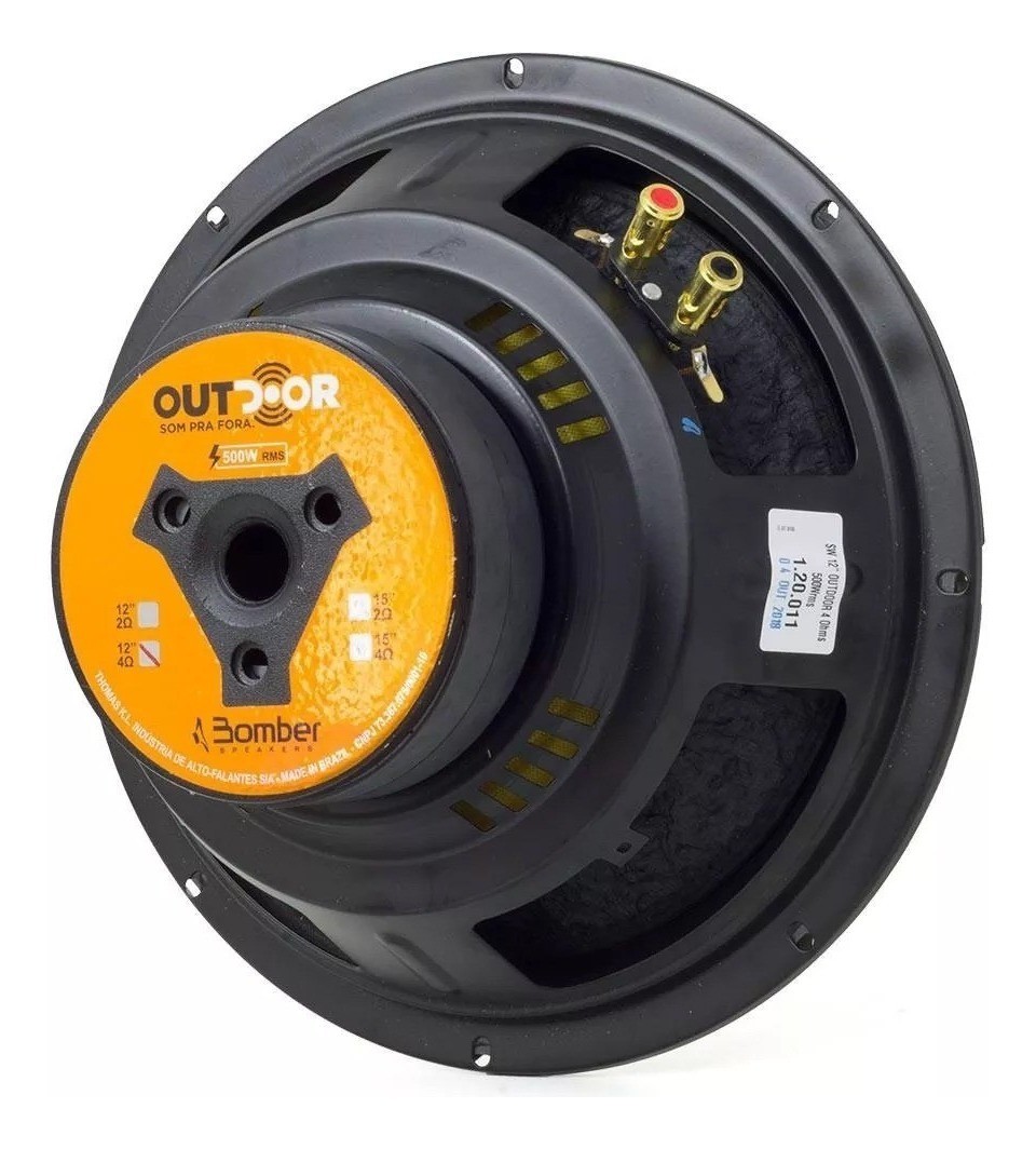 Alto Falante Subwoofer 12 Pol 500w Rms Bobina Simples - Bomber - Auto Equip
