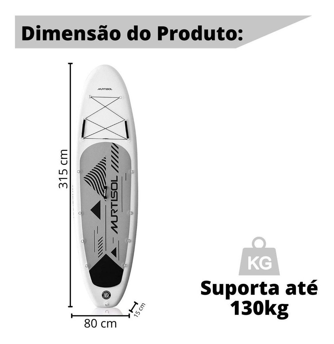 Prancha Stand Up Inflável Com Acessórios Cinza e Branca - Murtisol ...