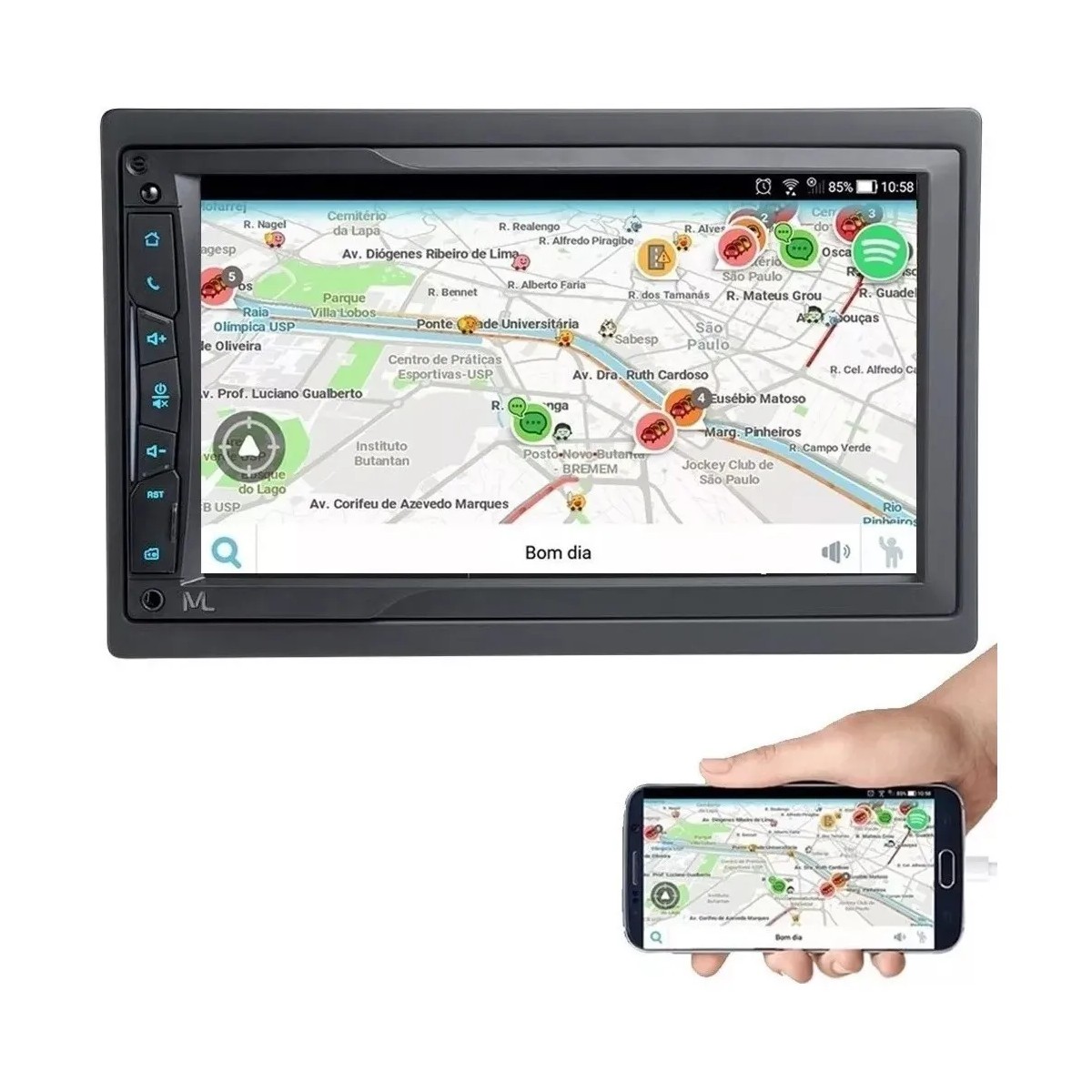 Kit Aparelho GPS Evolve Link TV 7'' + Moldura Pálio 03/12 Weekend/Siena ...