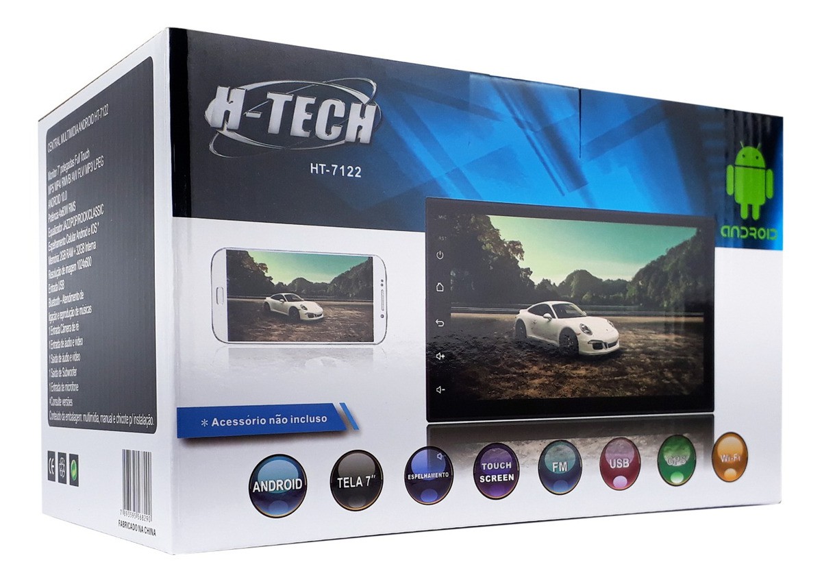 Kit 2x Multimídia Android 11 Tela de 7 Polegadas 2 Din HT-7122 - H-tec ...