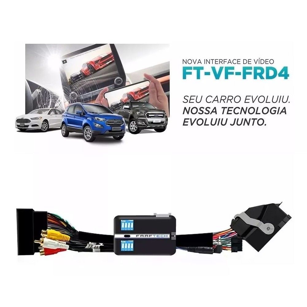 Kit Interface De Vídeo Tela em Movimento FT-VF-FRD4 + Sensor De Ré 4 Sensores - Faaftech - Auto ...