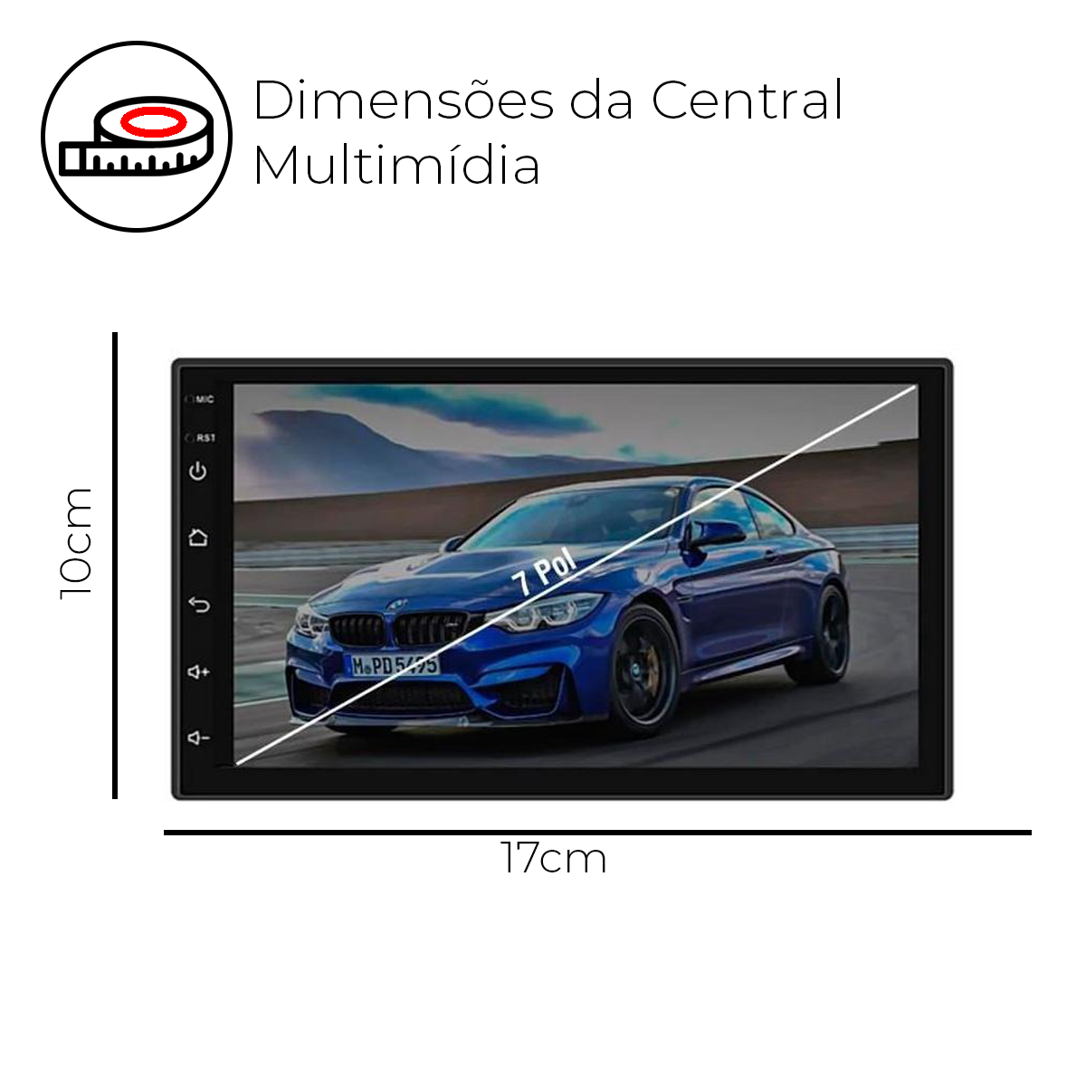 Multimídia MP5 2 DIN Tela 7" com Android Auto e Carplay Touch Espelham - Auto Equip