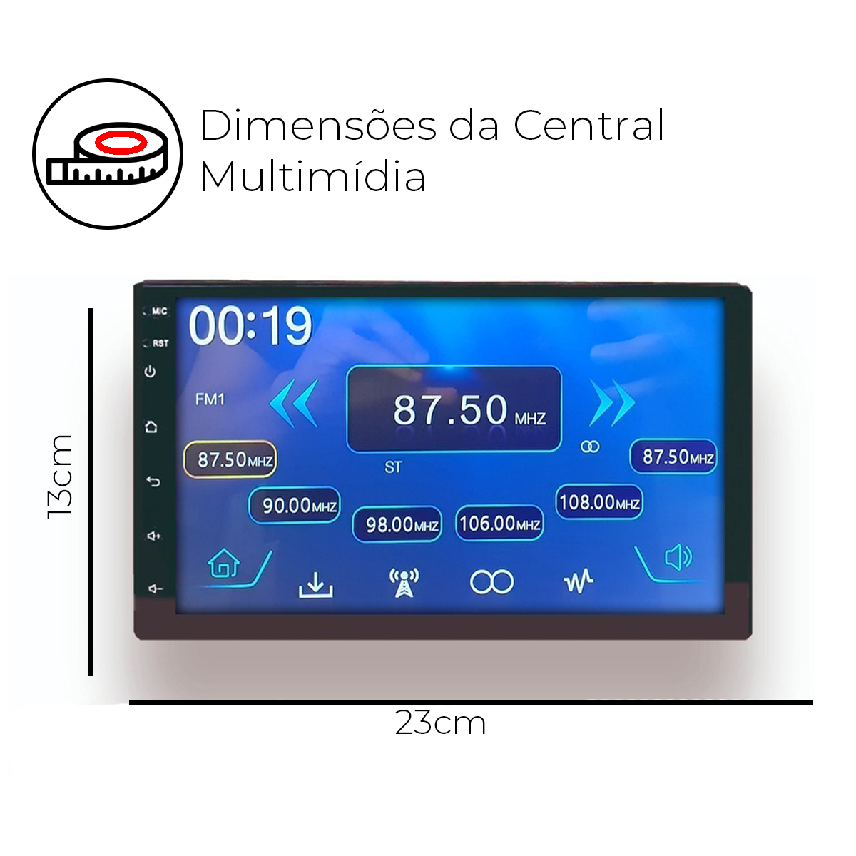 Multimídia Tela de 7" Mp10 Apple CarPlay Android Auto Full Touch CA002 - Auto Equip