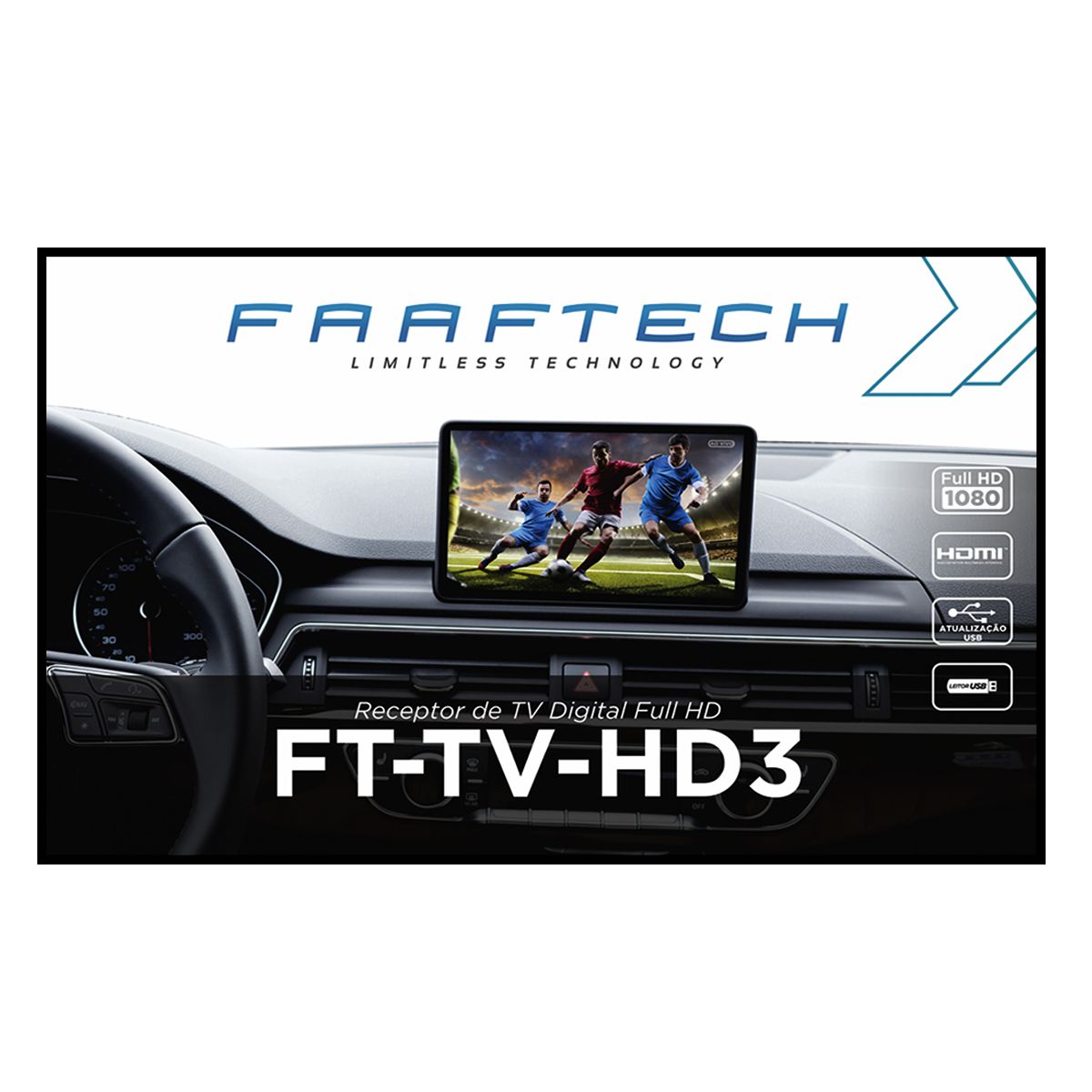 Receptor Tv Digital Veicular Full Hd Entrada USB Ft-tv-hd3 - Faaftech ...