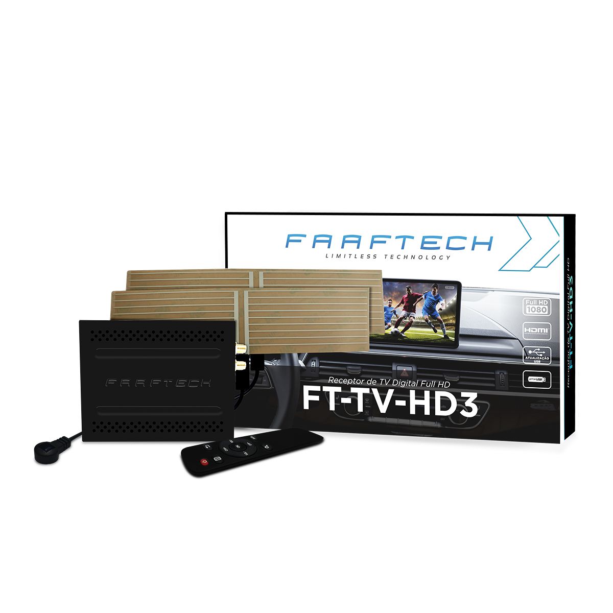 Receptor Tv Digital Veicular Full Hd Entrada USB Ft-tv-hd3 - Faaftech ...