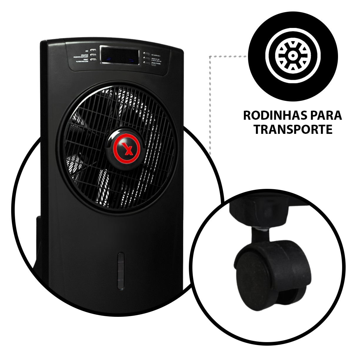 Climatizador Umidificador de Ar Portátil Frio 3 Litros 4 Velocidades 90W Amvox ACL 003 Preto ...
