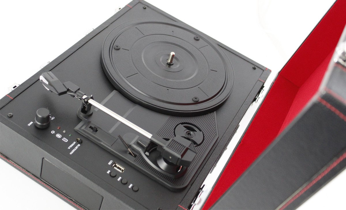 Vitrola Retrô Toca Disco Vinil Usb Bluetooth Case De Madeira Bivolt ...