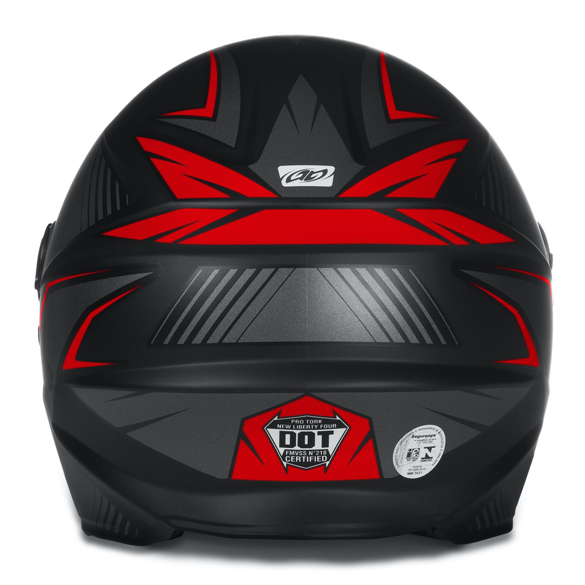 Capacete Moto Pro Tork Fechado R8 Pro fundo Preto e Grafismos Vermelho ...