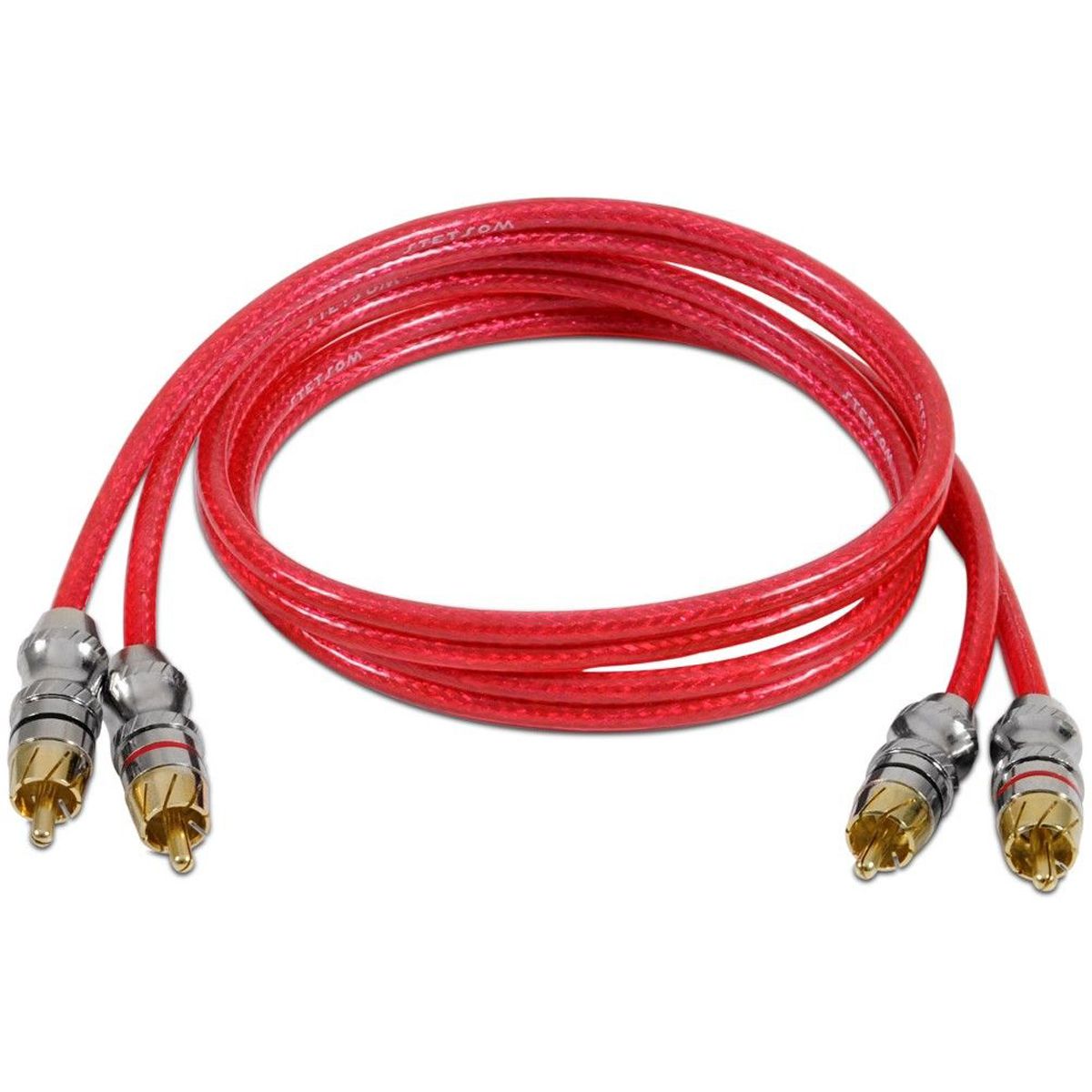 Cabo RCA Stetsom Blindado 1 Metro 4mm Duplo Vermelho Plug Prata - Auto ...