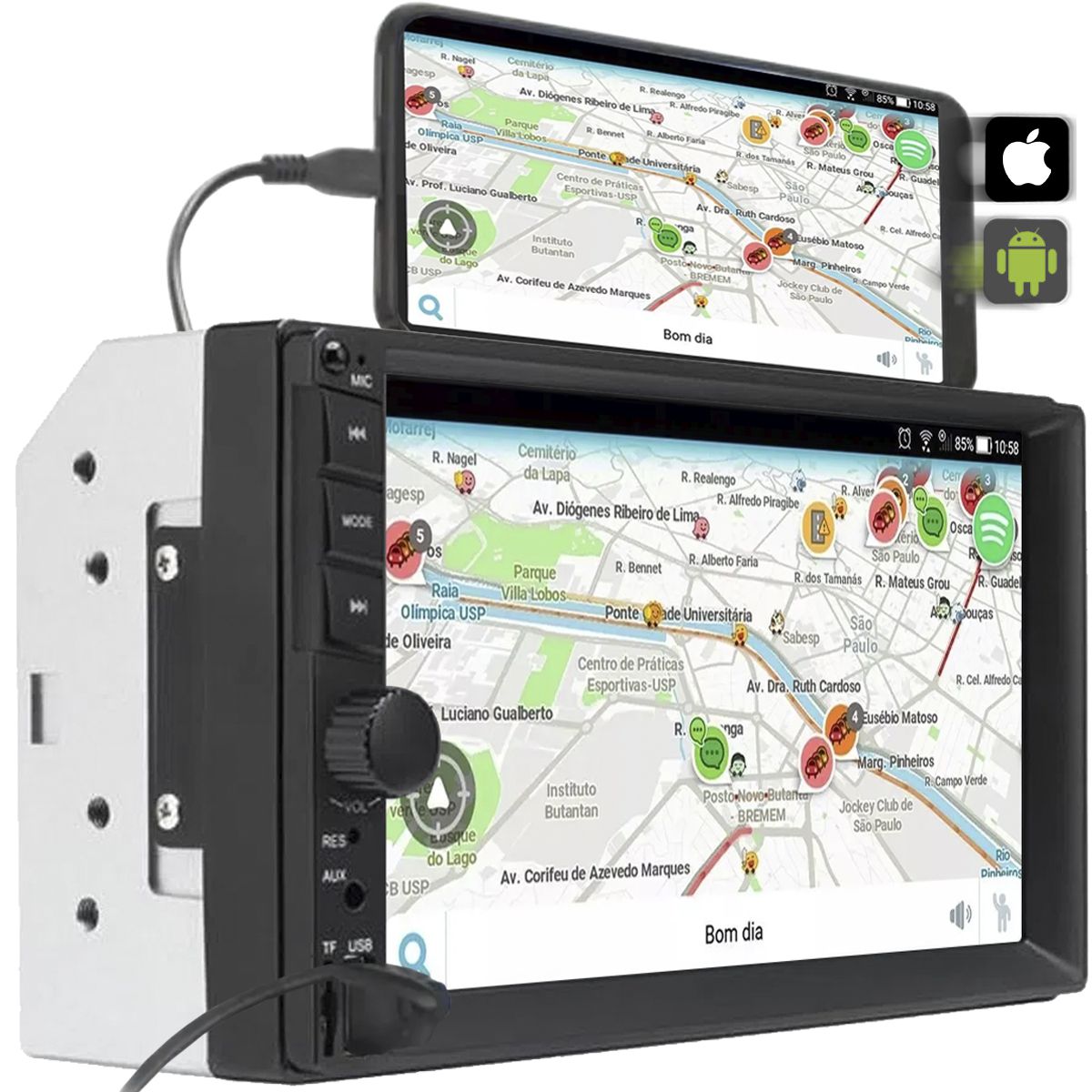 Central Multimídia DVD 7 Polegadas Mp5 Multilaser Evolve GP348 - Auto Equip