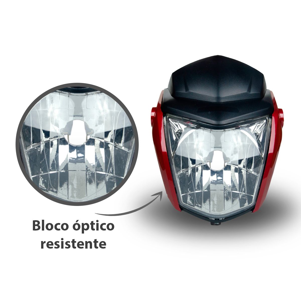 FAROL COMPL. C/ CAR. E LAT. TITAN 150 ESD/EX 2014 VERMELHO - NAO ...