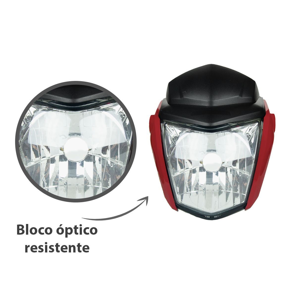 FAROL COMPL. C/CAR. E LAT. TITAN 150 ESD/EX 2015 VERMELHO - NAO ...