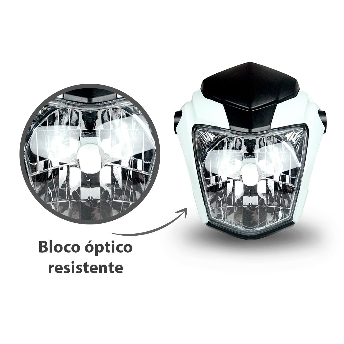 FAROL COMPL.C/CAREN.E LATERAIS TITAN 160 EX 2016 E 2017 BRANCO - NAO ...