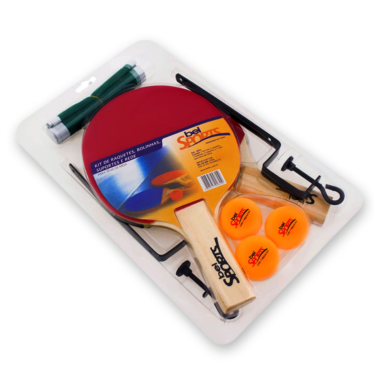 KIT TENIS DE MESA - 2 RAQ + 2 SUPORTES + 1 REDE + 3 BOLINHAS #40 - Auto ...