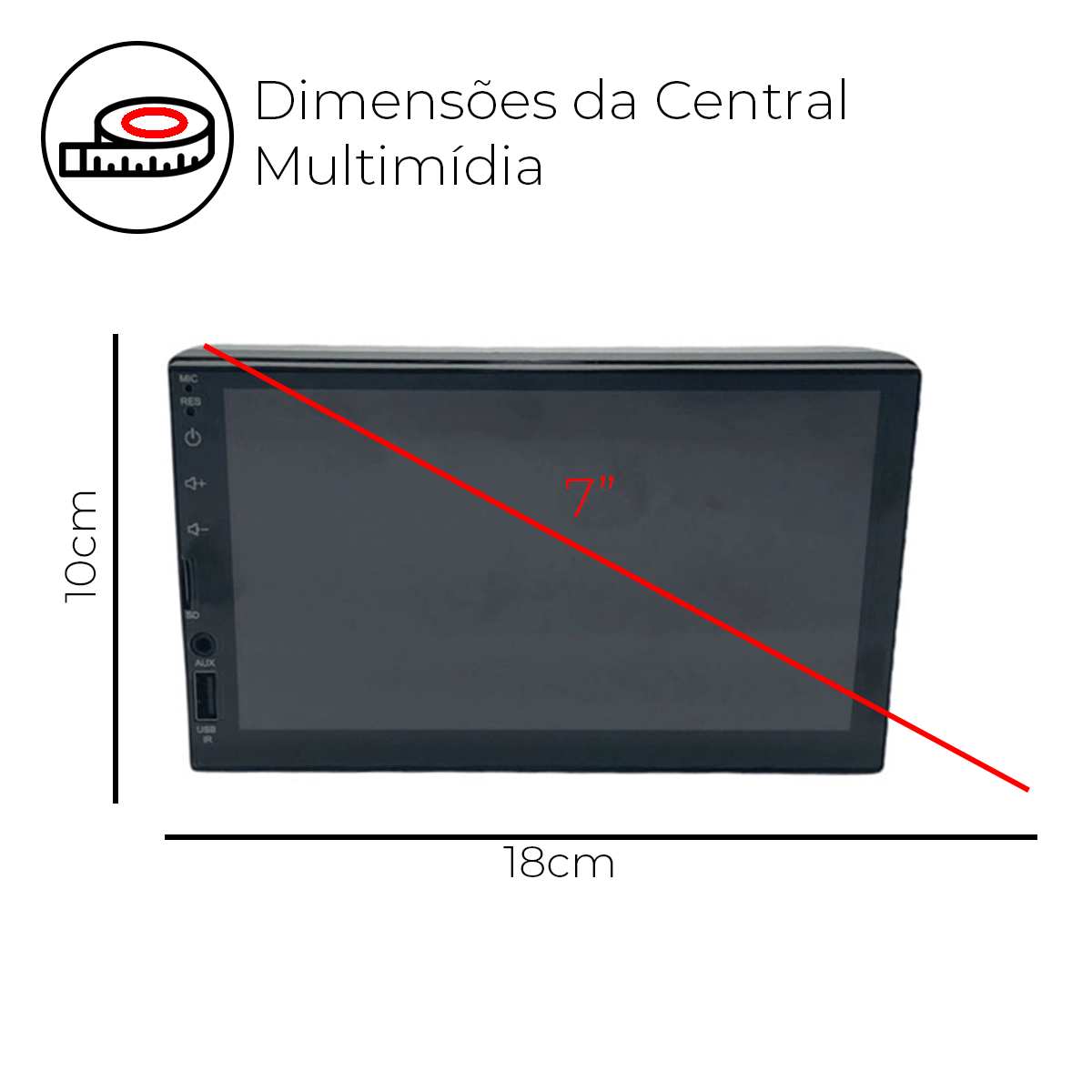 Multimídia DVD MP5 7 Polegadas com Bluetooth e Espelhamento de Celular - Auto Equip
