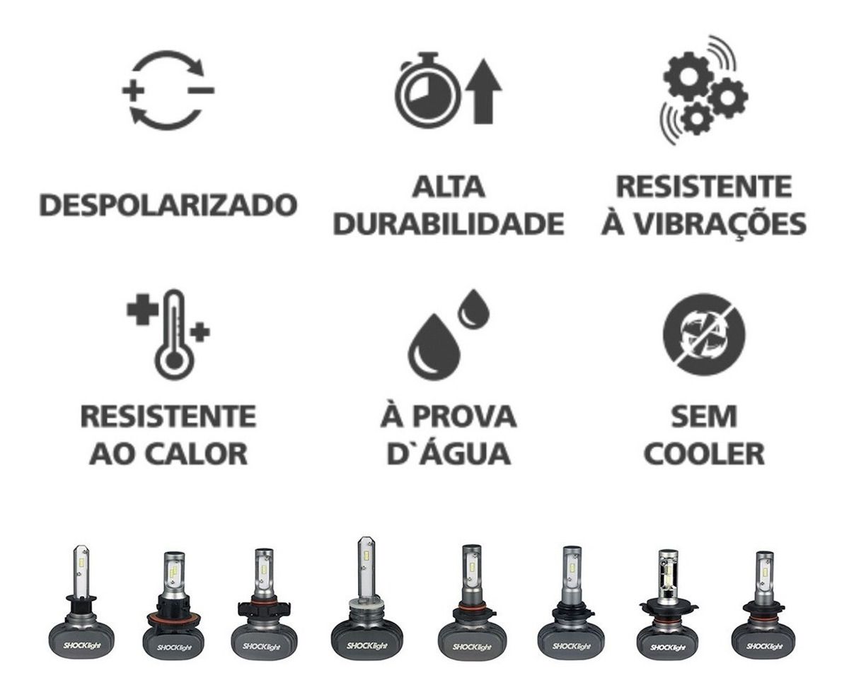 Lâmpadas Ultra Led Farol Xênon Titanium 10000 Lúmens 6000K Shocklight ...