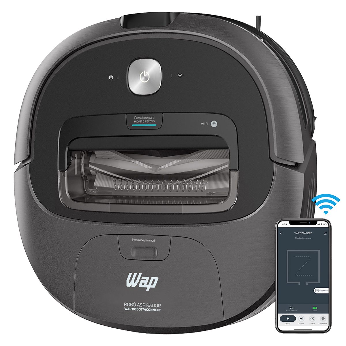 Robô Aspirador de Pó Robot WConnect Wi-fi Antiqueda Anticolisão - Wap ...