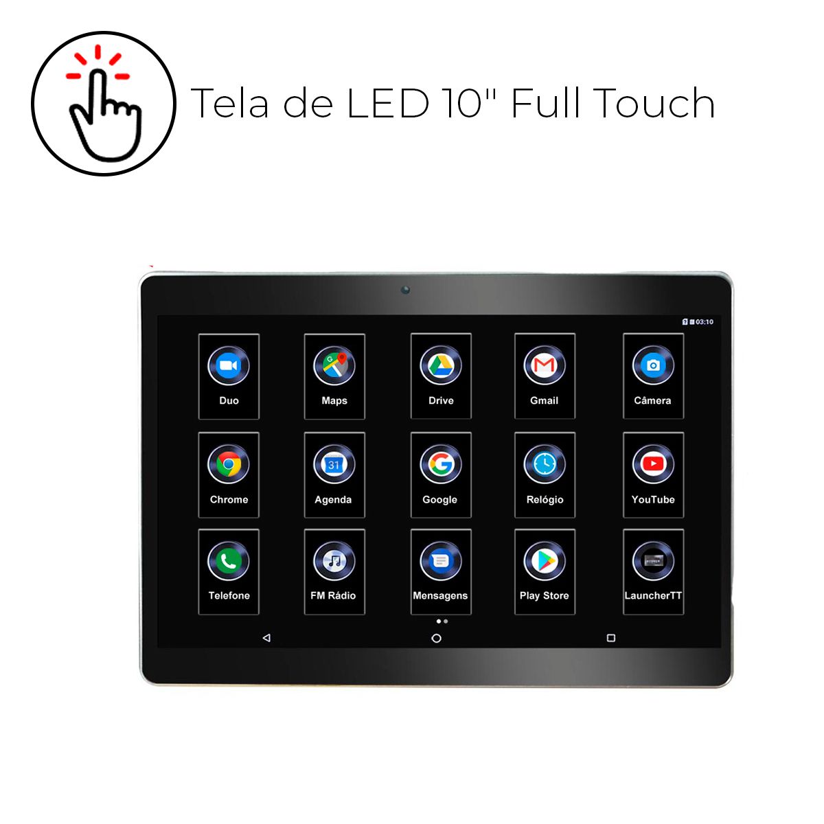 Kit 2 Telas de Acoplar Android 11 HD 10 Polegadas HT-ET101A - H-tech - Auto Equip
