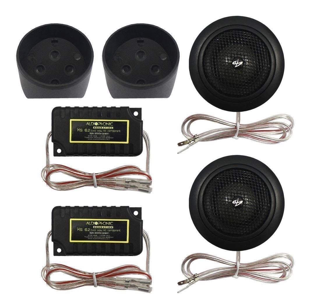 Par Mini Tweeter Audiophonic 50w Rms Domo Seda Preto - Auto Equip