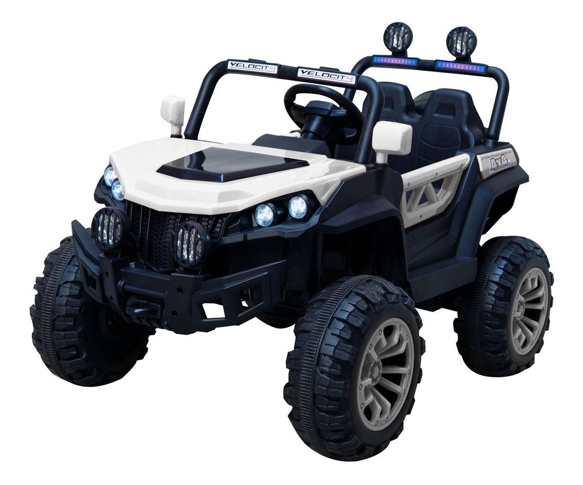 Carrinho Elétrico Infantil Buggy Jipe Controle Remoto 2 Lugares Branco ...