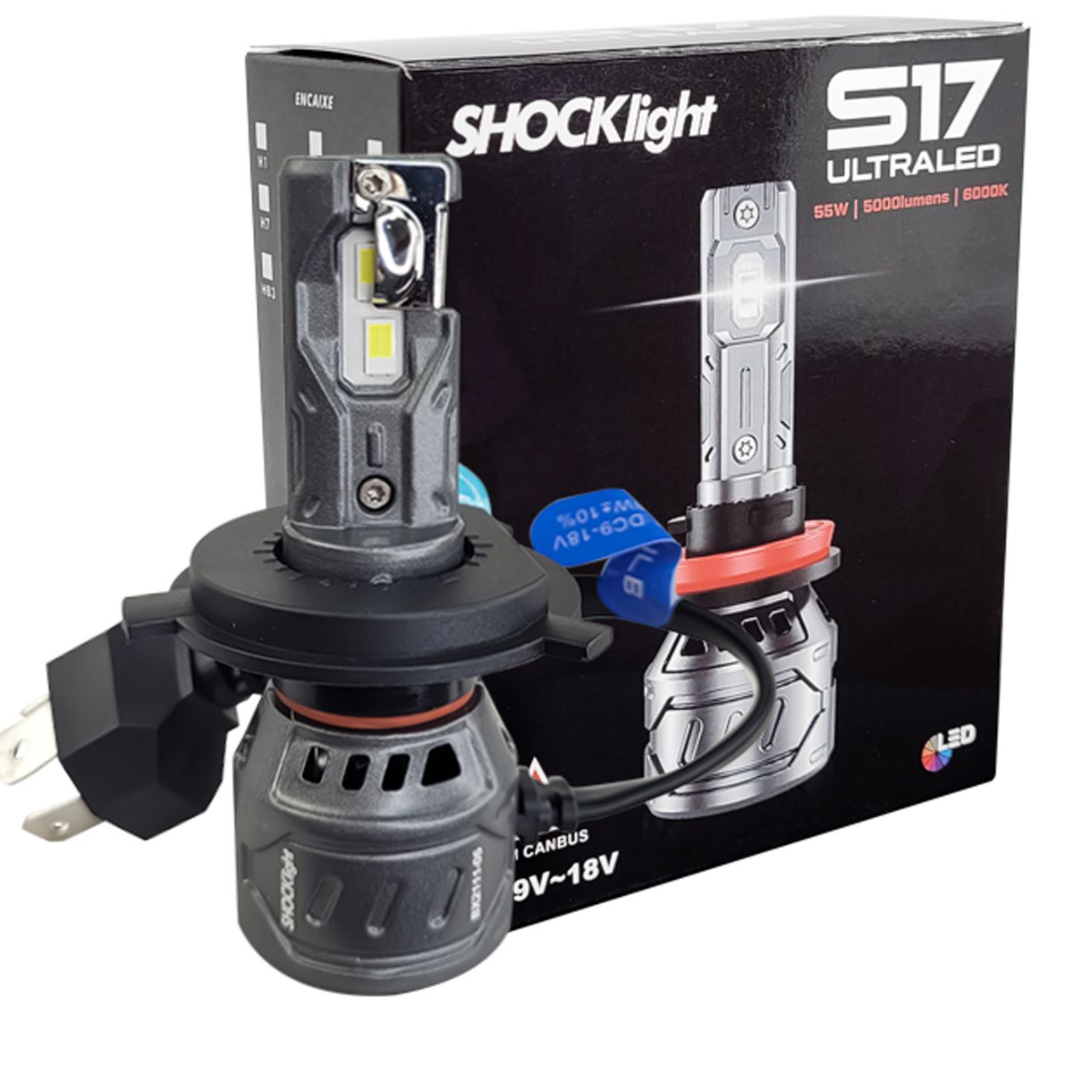 Kit Ultraled S17 Nano H4 HB4 6000K + LED T10 Brinde - Auto Equip