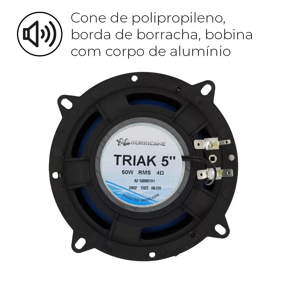 Alto Falante 5 Polegadas Triak Hurricane 100 Rms 4 Ohms Com Bordas De ...