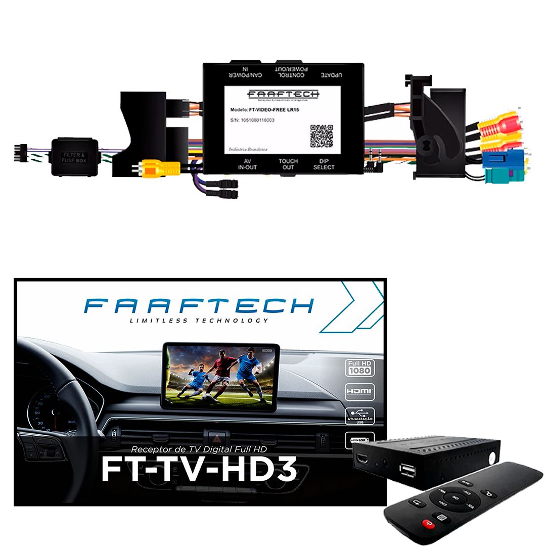 Desbloqueio de Tela em Movimento FT-VF-LR15 + Tv Digital Full Hd - Faaftech - Auto Equip