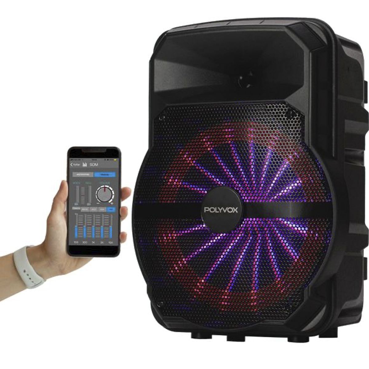 Caixa De Som Amplificada XC-710T TWS 300W Polyvox Bluetooth - Auto Equip