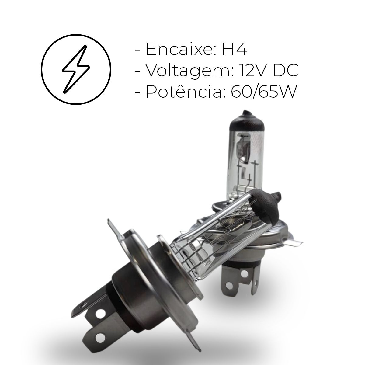 Lâmpadas Halógenas Linha Code Tech One Par Encaixe H4 Com 12V Potência ...