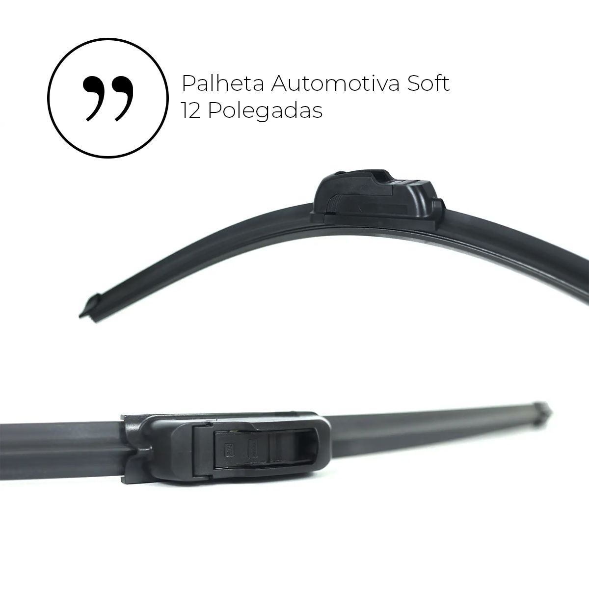 Palheta Automotiva Soft 12 Polegadas Linha Code Emborrachado Resistente Encaixe Gancho Perfeito ...