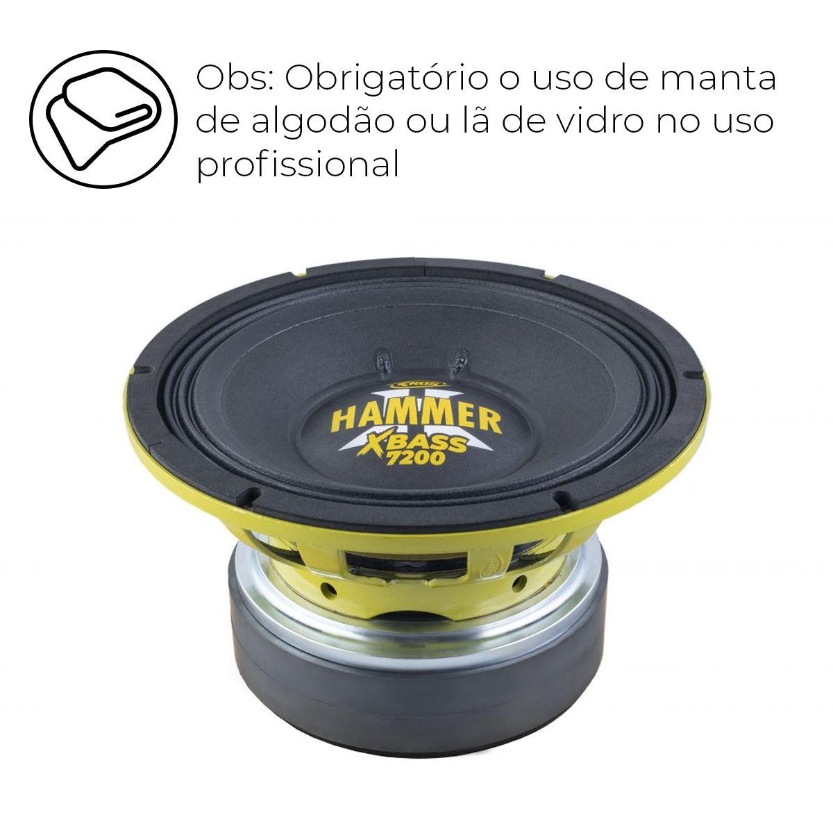 Alto Falante E-12 Polegadas Hammer Xbass Com Potência 3.600w RMS Impedância De 4 Ohms Ferrite ...