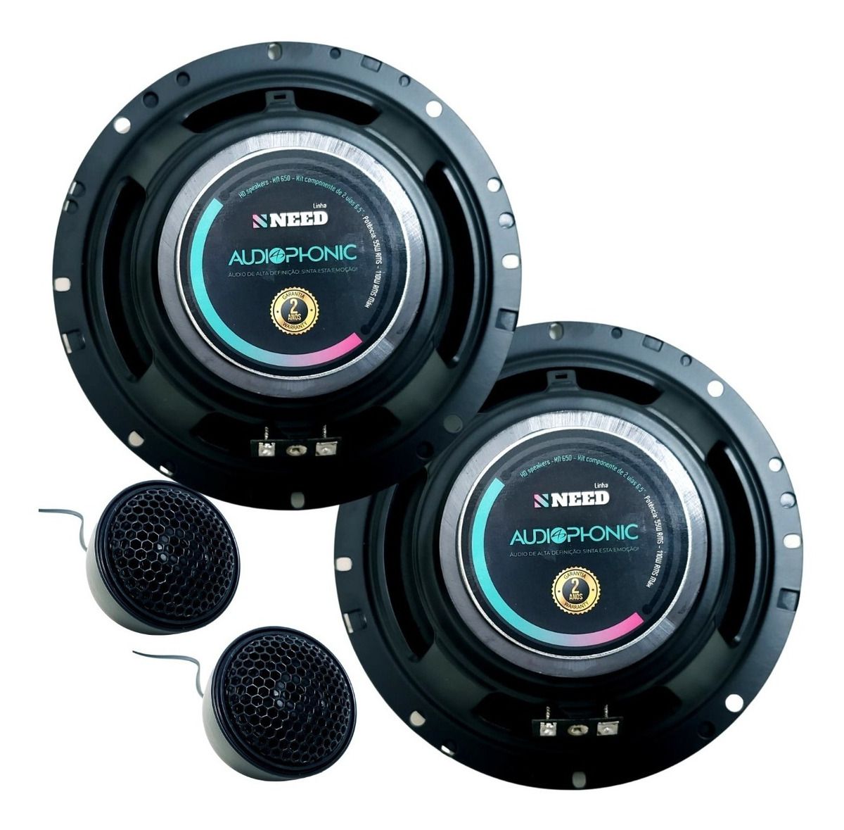Kit 2 Vias Audiophonic Novo Need Kn650 6 Polegadas 110w Rms - Auto Equip